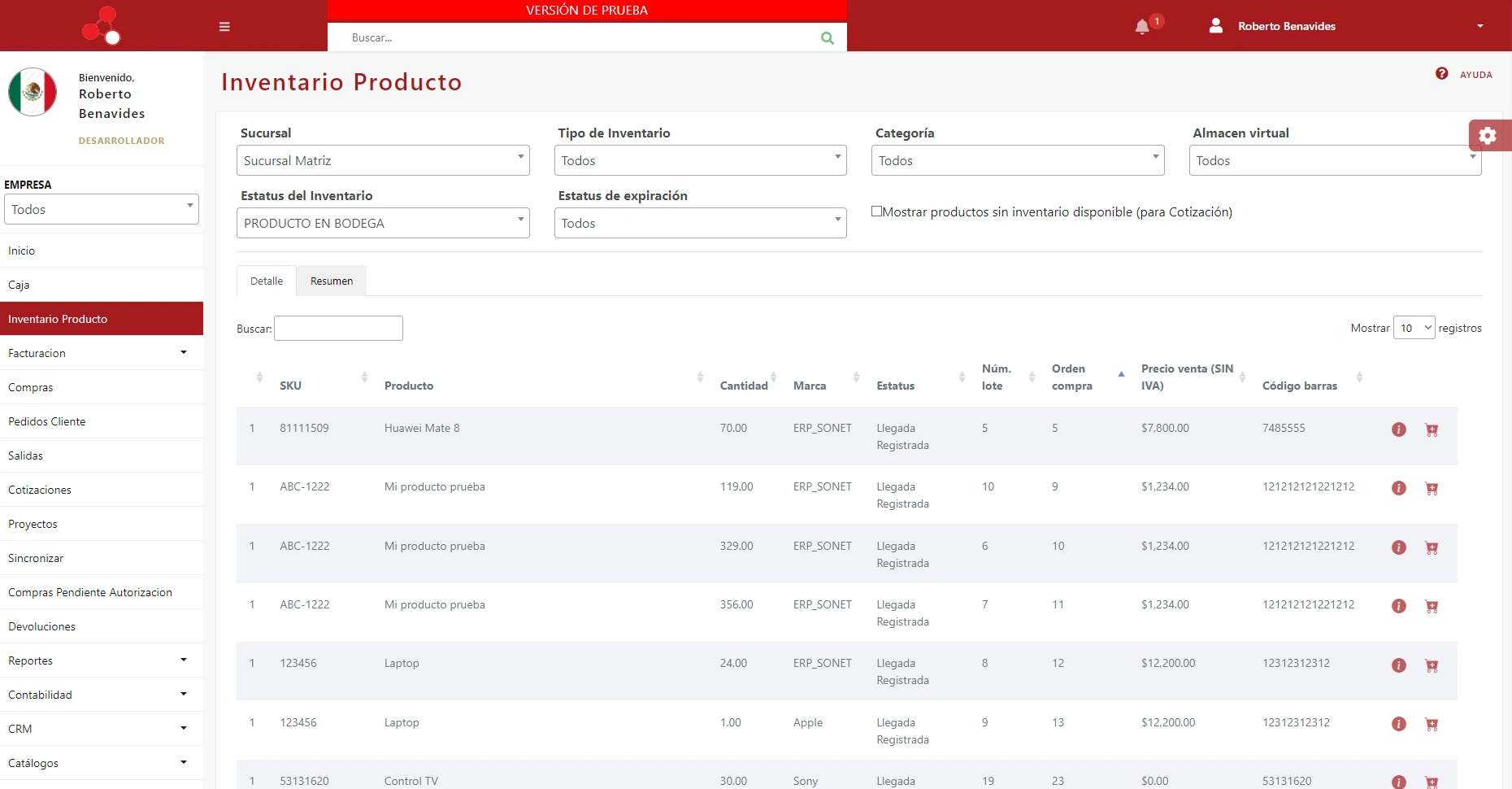 Manejo de inventario y almacenes | Facilis.mx tu ERP